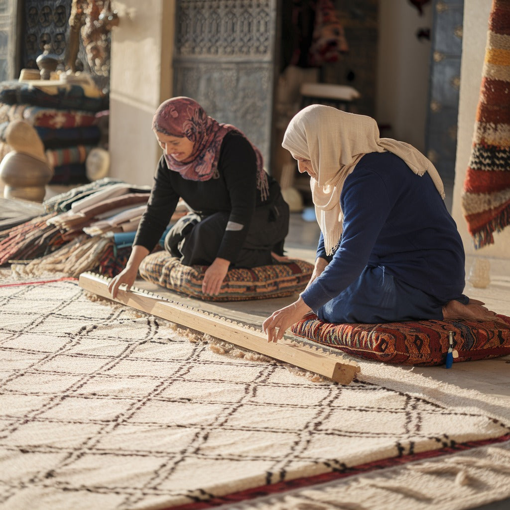 Authentic Hand-Knotted Moroccan Rug - Berber Wool Rug